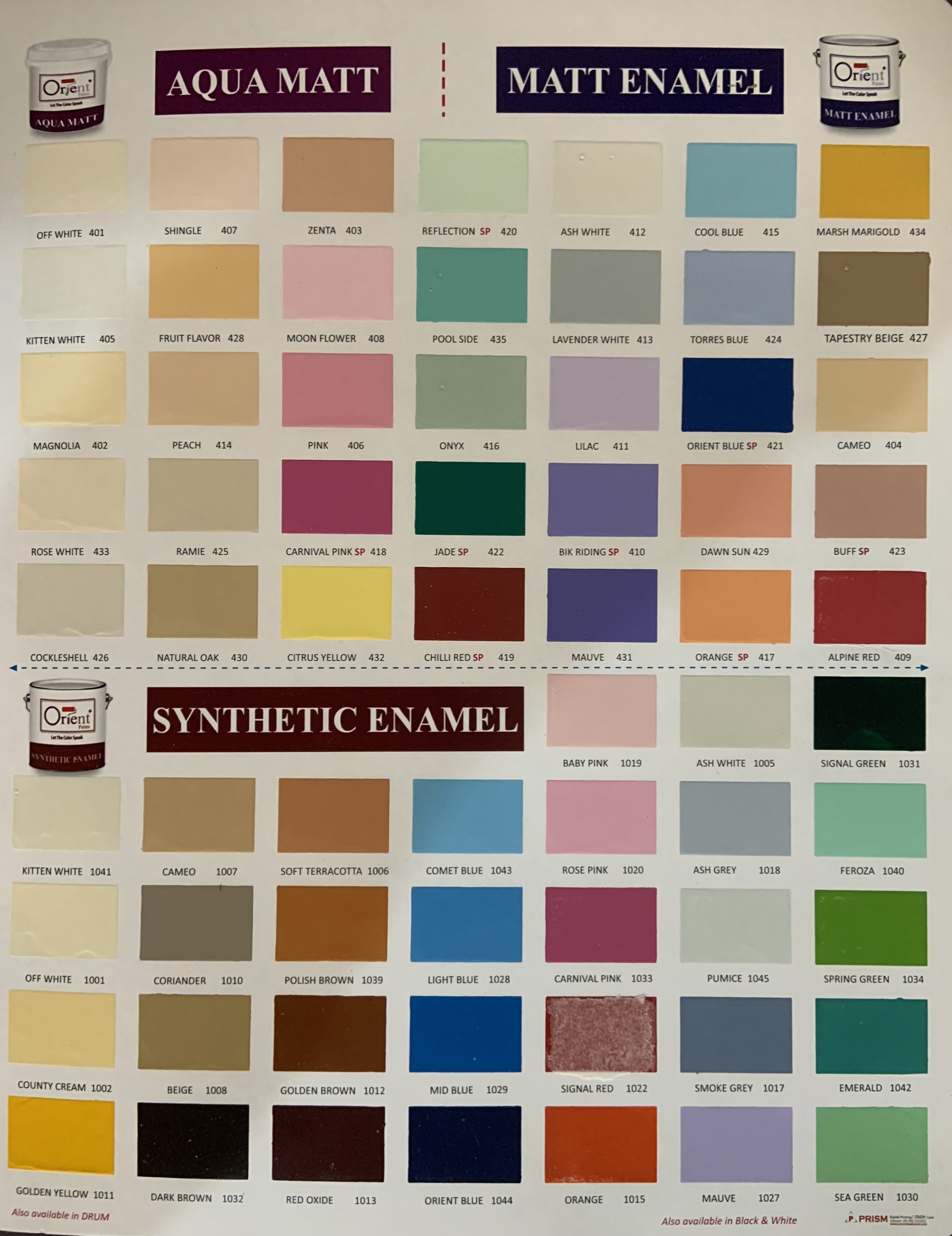 Color Catalogue – Orient Paints